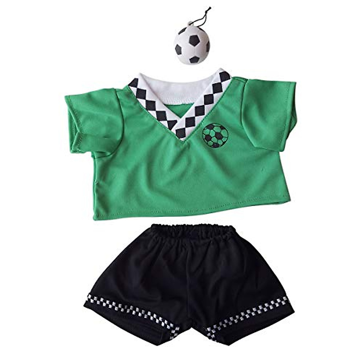 Green Soccer Uniform Outfit Teddy Bear Clothes Fits Most 14" - 18" Build-a-Bear and Make Your Own Stuffed Animals