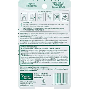 Air Wick plug in Scented Oil Warmer, White, 1 Count, Essential Oils, Air Freshener