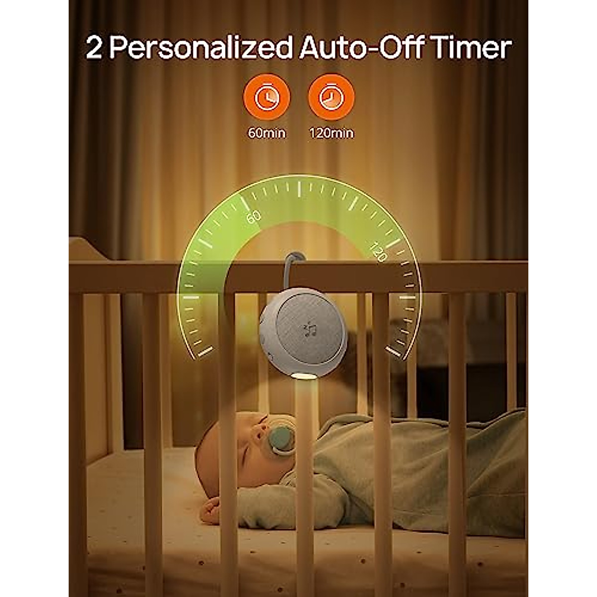 JolyWell White Noise Machine - Portable Sound Machine for Baby & Adult, Baby Sound Machine with Night Light, Powerful Battery, 20 Soothing Sounds, Noise Canceling for Sleeping, Travel & Office, White