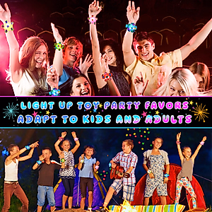 BEIKEETOO 25 Pack LED Fidget Spinner Bracelets Light Up Party Favors for Kids 4-8-12 Valentines Goodie Bag Stuffers Glow in the Dark Party Supplies for Birthday Party Favors