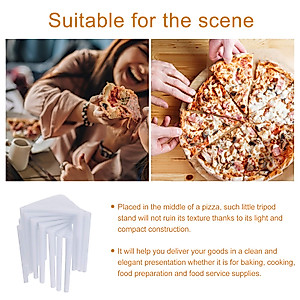 Hemoton Cake Tray 100pcs Plastic Pizza Tabletop Pizza Saver Pizza Box Table Triangle Brackets Pizza Holder White Serving Tray