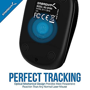 SABRENT Mini Travel USB Optical Mouse with Retractable Cable (MS-OPMN)