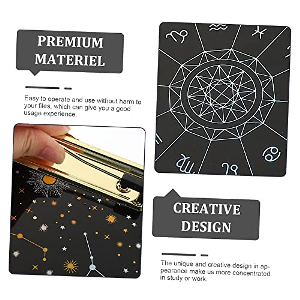 Ciieeo Plastic Folders 2pcs Convenient Document Profile Practical Holder Conference Nurse with Exam Paper Case Writing Storage Fashion Size Clipboard Portable Office Clip Pattern Plastic