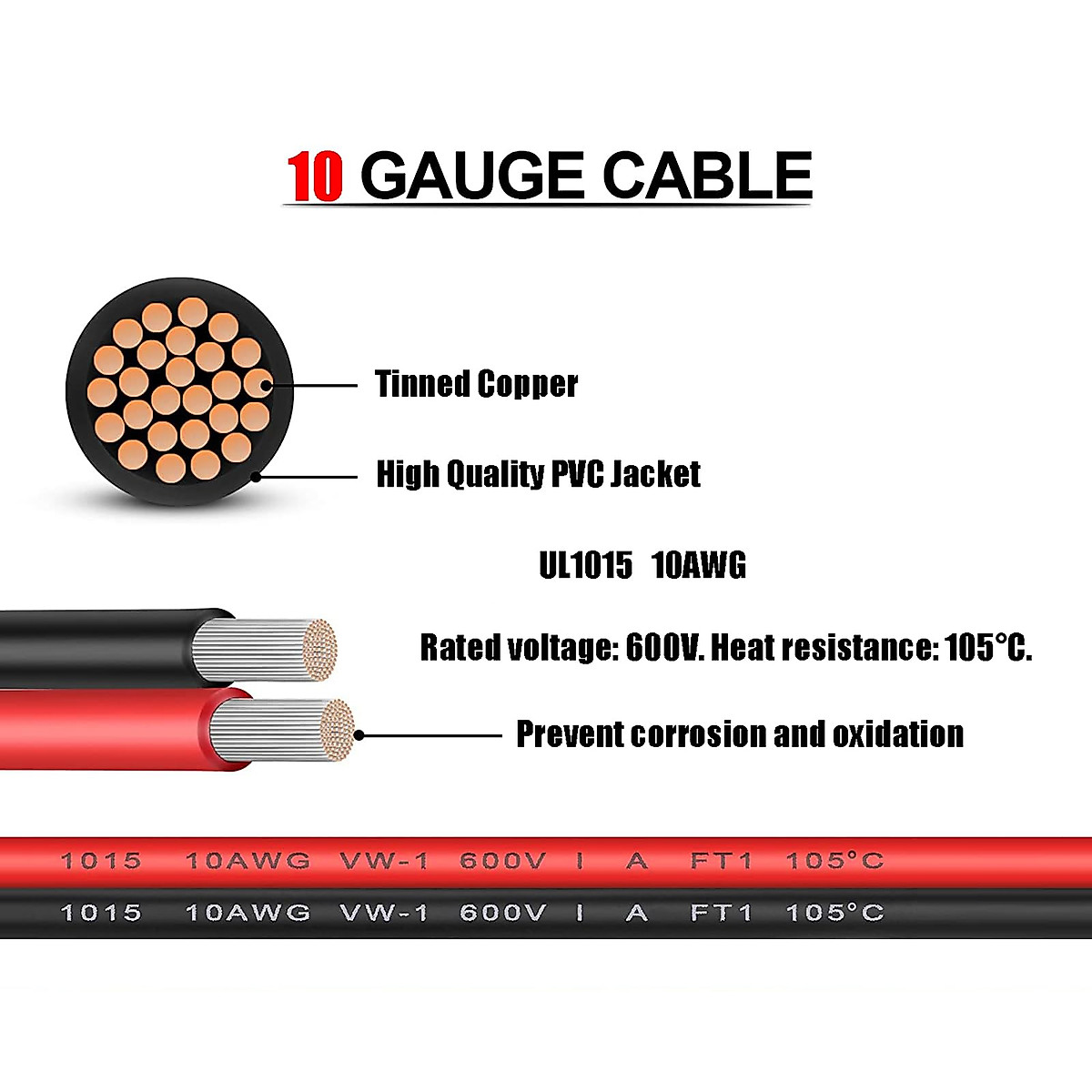 iHaospace Solar to Anderson Connector Extension Cable 12FT 10AWG Anderson Solar Adapter Cable 3.65m Compatible with Jackery Goal Zero Yeti Portable Power Station Solar Generator Panel Battery