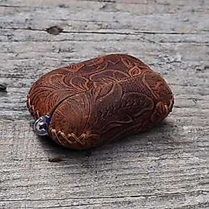 JJNUSA Genuine Leather Distressed Leather for Apple AirPods 3 Wireless Charging Case Leather Protective Case Cover Earbud Case Brown 01
