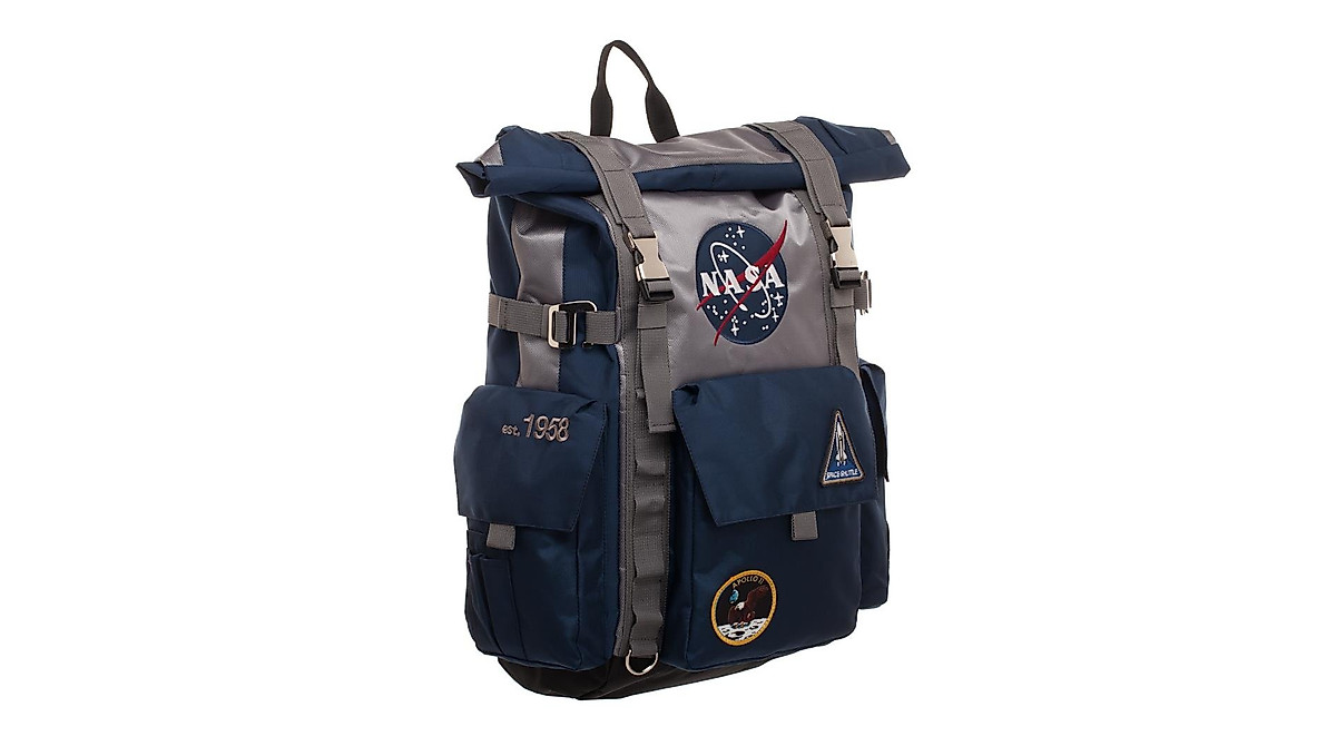 Get the Official NASA Roll-Top Backpack - Durable & Travel Ready