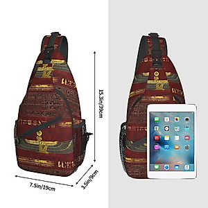 ASYG Ancient Egyptian Sling Bag Crossbody Chest Daypack Casual Backpack Egyptian Shoulder Bag Egyptian Decor