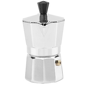 1 Cup Moka Pot, Aluminum Espresso Coffee Maker Stovetop Home Office 50ml Silver