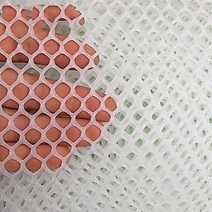 MAGFYLY Chicken Wire Mesh Plastic Fence Net, Breeding Net, Child Safety Netting Lawn Protection Net Flowerpot Mat Net Non-Slip Net Ventilation Net Cat Net 10m 30m 50m, White