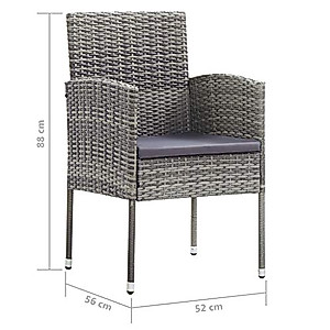 YUHI-HQYD 5 Piece Patio Dining Set,Outdoor Sectional Sofa Conversation Set,Afternoon Tea Suit,Balcony Furniture,Perfect for Patio,Garden,Porch,or Front Yard Area, Gray