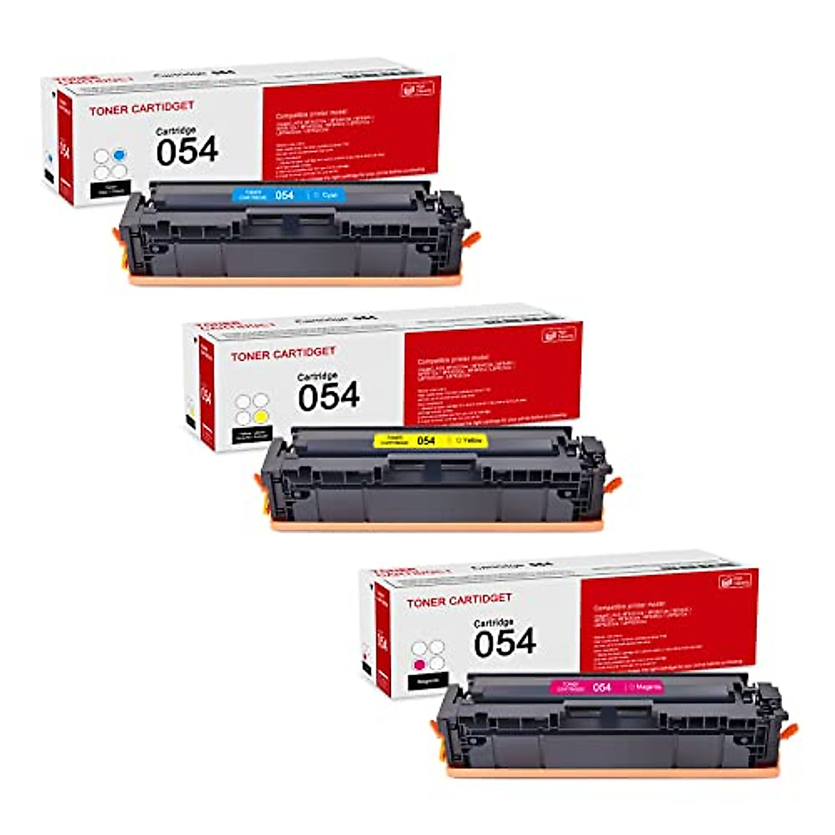 3 Pack 054 C/M/Y Toner Cartridge: Compatible CRG054 Replacement for Canon 054 CRG-054 for Canon imageCLASS MF642Cdw MF640C MF643Cdw MF644Cdw MF641Cw LBP623Cdw MF645Cx LBP622Cdw LBP621Cw Printer