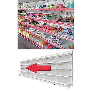 YUZDNM Retail Gondola Shelving Wall Display Rack - Supermarket Shelves, Convenience Combination Shelves，for Retail Convenience Grocery Office Supply Or Liquor Stores(White,90 * 43 * 135cm)