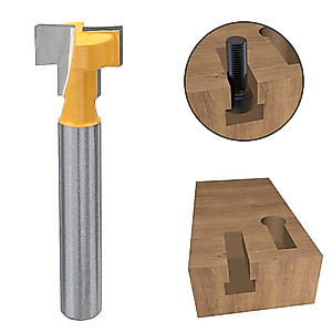 Mesee 5 Pieces T-Slot Router Bit Set, 1/4 Inch Shank T Slotting Keyhole Router Bits Woodworking T-Track Grooving Milling Cutter Tool for 5/16", 3/8", 1/2", 7/16", 5/8" Hex Bolts