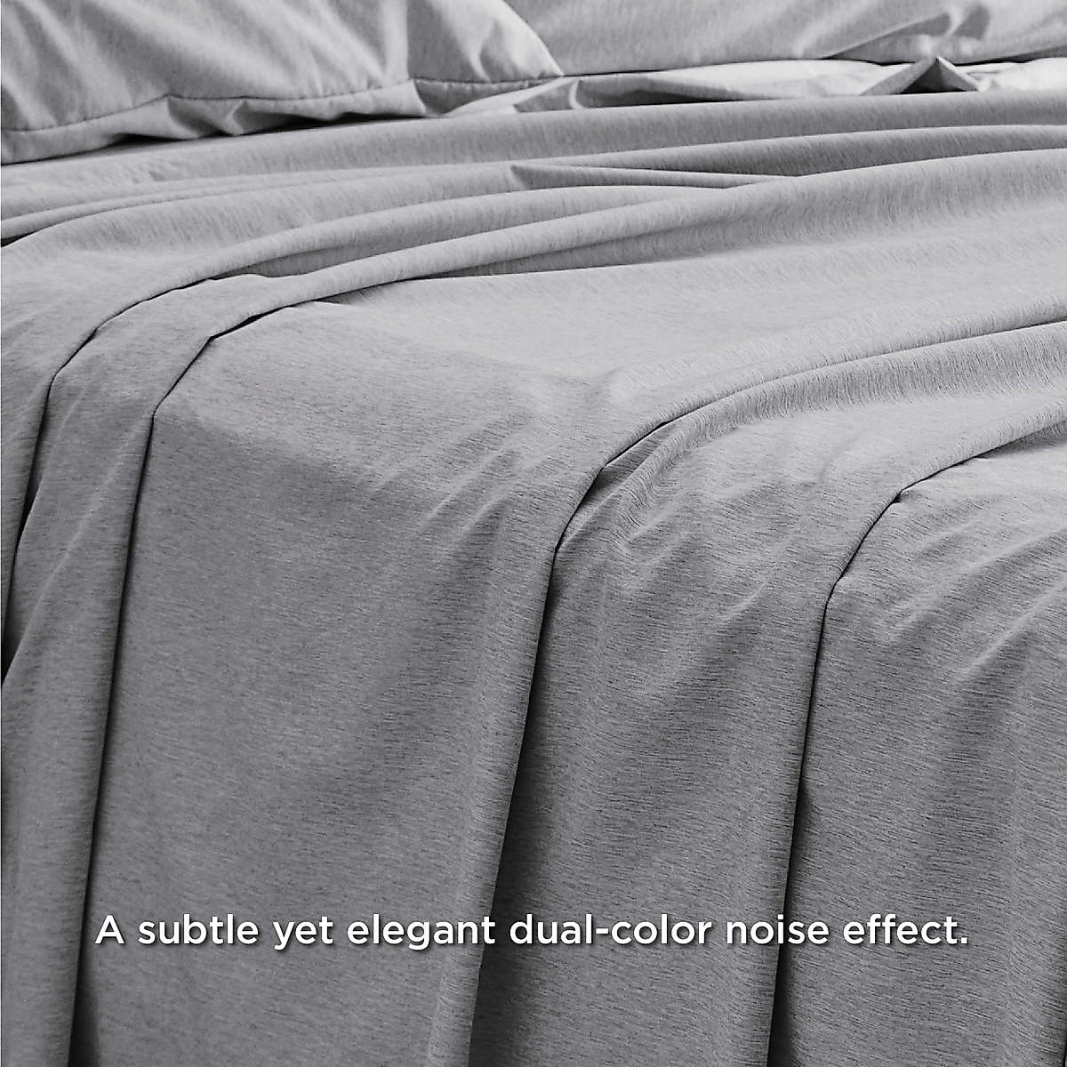 Bedsure King Size Sheets Set Grey, Soft 4 Pieces King Sheets, Cooling Sheets for King Size Bed, Luxury Cationic Dyed Bed Sheets, Deep Pockets & Easy-Fit, Breathable & Wrinkle Free