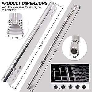 Criditpid Grill Replacement Parts for Charbroil Performance 2 Burner 463625217, 463625219, 463673519, 463673517, Grill Burner, Heat Tent Plate Shield, Carryover Tube.