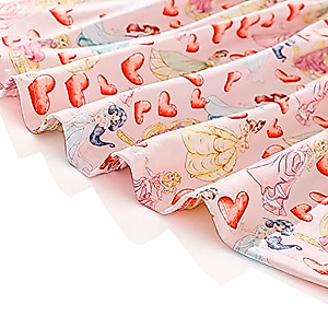 Toddler Girls Valentine's Day Twirl Pink Red Princess Dress Love and Heart Flutter Sleeve Dresses 3-4T