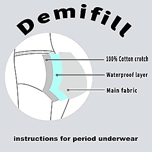 Demifill Teen Girls Period Panties Juniors First Period Starter Underwear Soft Briefs 16-18Years