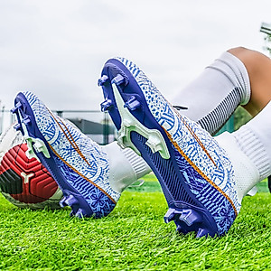 ailishabroy Men's Women's Firm Ground Soccer Cleats Outdoor Indoor Boys Girls Football Training Sneakers