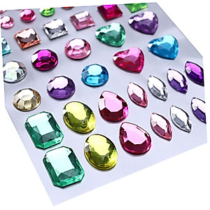 TEHAUX 2 Sheets Rhinestones Stickers Crystal Decor Gem Stickers Kid Stickers Crystals Decor Kids Decor Jewel Stickers Phone Stickers Rhinestone Stickers Gems Stickers Child Acrylic Crafts