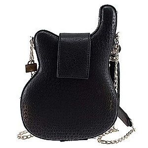 Mary Frances Greatest Hits Beaded Guitar Crossbody Handbag Purse, Black/White