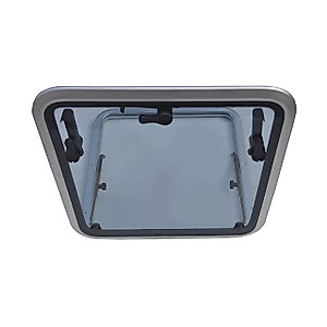 Galamarine 16.7"x16.7" Deck Hatch - Anodized Aluminum Square Hatch/Marine Porthole with Tempered Glass for Boat/Yacht/RV