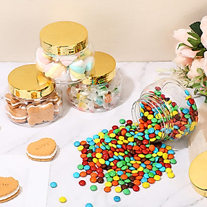 Mumufy Clear Plastic Jars with Lids Round Plastic Containers Empty Travel Containers for Creams Refillable Cosmetic Jars for Lotions Body Scrub Body Butter(24 Pcs,8 oz)