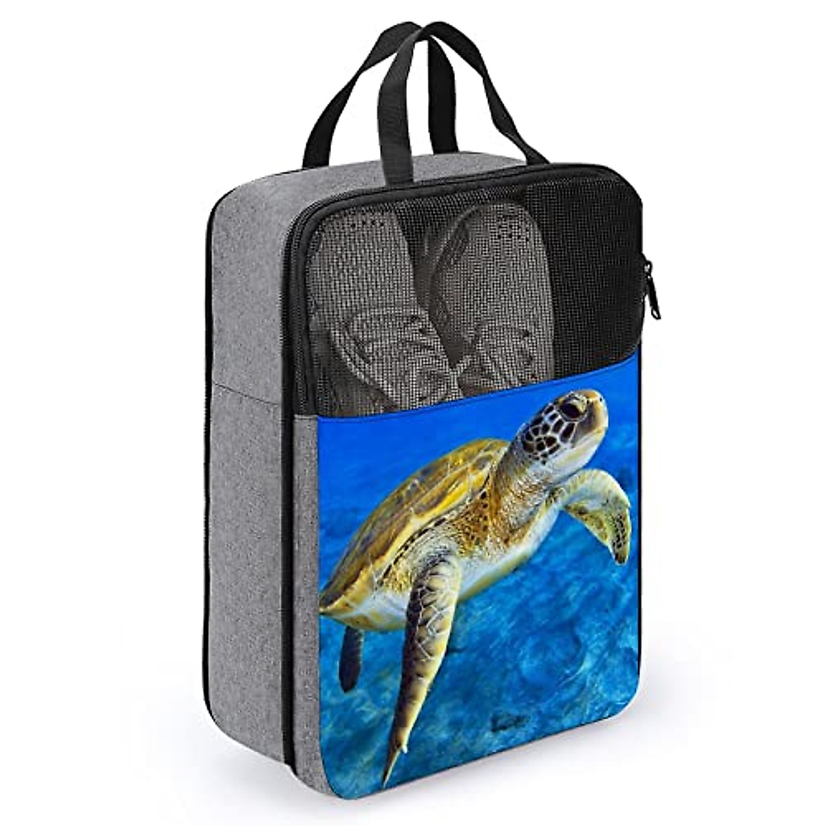 Frcavbin Hawaiian Sea Animal Green Turtle Travel Shoe Bag Shoes Carrier with Handle and Zipper Foldable Shoe Puches Organizer for Home storage School starts