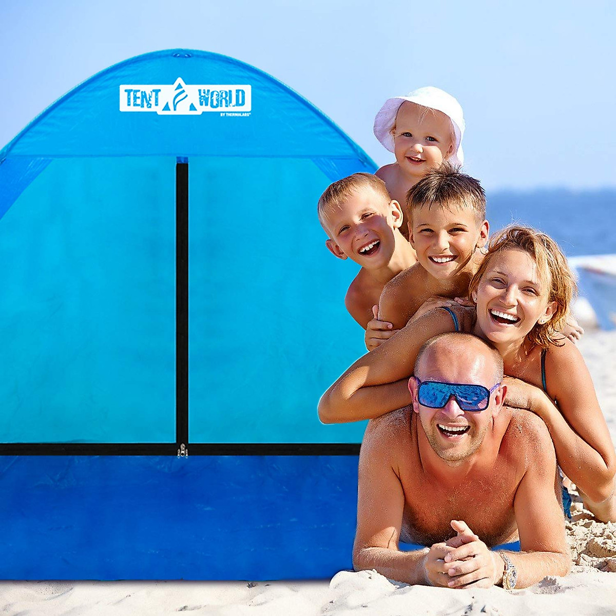 Thermalab Anti UV Beach Tent with Carry Bag, Blue