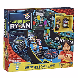 Far Out Toys Ryan’s World Super Spy Board Game, Mission Scavenger Hunt to Pack Rat’s Secret Lair, Adventure, Exploration, Mystery, 2 Exclusive Rare Collectible Micro Figures, 70 Mission Cards, Ages 3+
