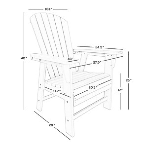 WestinTrends Dylan Dylan Outdoor Patio Shell-Back Adirondack Dining Chair Weather Resistant Navy Blue