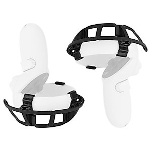 Geekria Anti-Collision Protection Frame Cover Set Compatible with Meta Quest 2 Grip Handle Bumper Guard VR Accessories Virtual Reality Handle Stand Anti Collision Protector