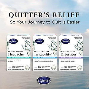 Hyland's Quitter's Relief, Headache, Gentle Relief for Smoking Cessation Symptoms, 100 Tablets, 100 Count