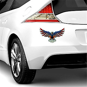 gunhunt Pack-1 Car Reflective Warning Stickers, 11.8In x 5.1In American Flag Eagle Decorative Decal, Self-Adhesive Body Bumper Sticker, Suitable for Most Cars SUVs Trucks (Multicolored)