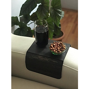 Sofa Armrest Tray, Non-Slip Drink Holder Coaster Portable Side Table, Drinking Table, Space-Saving Couch Arm Table, Sofa Armrest Tray Natural Wood Beverage Cup Holder Tray