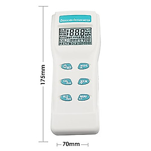 Gain Express Dissolved Oxygen Meter with Electrode Portable DO Meter Water Quality Tester with Large LCD Display ATC 99 Memory Function