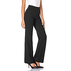 Tapata Women's 32'' High Waist Stretchy Bootcut Dress Pants Tall, Petite, Regular for Office Business Casual Black,S