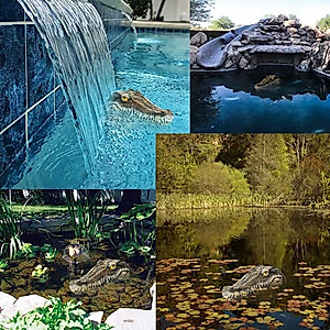 GARTENGERATE Pond Floating Alligator Head Decoy, Outdoor Pools Float Fake Gator Head Deterrent Ducks, Crocodile Head for Decorations, Swimming Pool, Koi Pools, 13 x 5.5 x 2.8 Inches