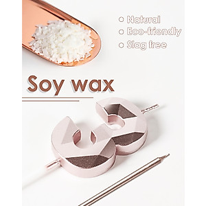 Rose Gold Birthday Candles Number 60 Candle with 6pcs Long Birthday Candles, Birthday Candles for Cake,60th Birthday Party Decorations Women Men Cake Topper Wedding Anniversary Celebration Supplies