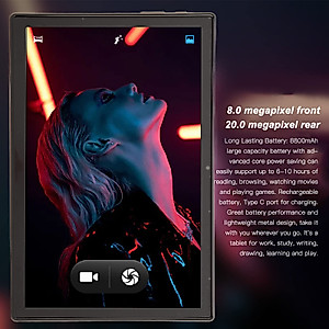 HD Tablet, 10in 1920x1200 IPS Gold Tablet 4G Calling 2.4G 5G Dual Band WiFi 6GB 128GB Tablet Built 8800mAh Large Capacity Battery PC 100 to 240V