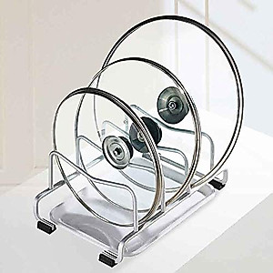 XJJZS Pan Organizer Rack Kitchen Organizer Pot Lid Holder Dishes Stand Holder for Cutting Board Cabinet Storage