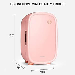 BS ONE Skincare Fridge 12 Liter, 10°C/50°F + Intelligent Constant Temperature Control Mini Fridge for Comestic Storage, Professional Beauty Fridge for Skin Care