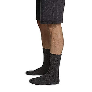 Barefoot Dreams CozyChic Classic Men's Disney Mickey Mouse Socks, Crew Socks-Carbon-Black