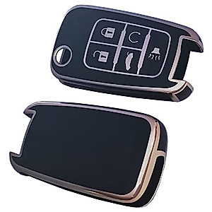 Guibuhuse Premium Soft TPU Key Fob Cover Protector for Chevy Chevrolet Equinox Camaro Cruze Malibu Sonic Aveo Orlando Buick GMC Terrain Accessories