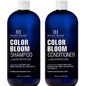 BOTANIC HEARTH Sulfate Free Shampoo and Conditioner - for Dry Damaged and Color Treated Hair - With Conditioning & Color Enhancing Ingredients - Color Safe Shampoo - For Men and Women -16 fl oz each
