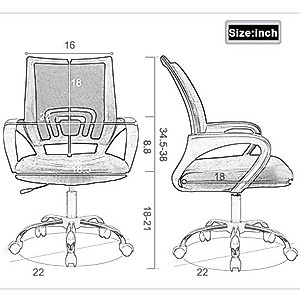 Meet Perfect Mid-Back Desk Office Chair, Ergonomic Modern Computer Chair with Lumbar Support and Armrest, Adjustable Executive Task Chair for Home, Study and Meeting Room- Mesh Back, Swivels (Pink)