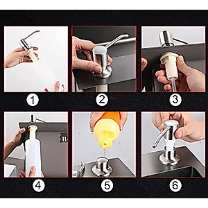 Soap Dispenser, Delle Rosa Soap Dispenser for Kitchen Sink Brushed Nickel, Soap Dispenser Easy Installation Well Built and Sturdy, 320ml/11oz