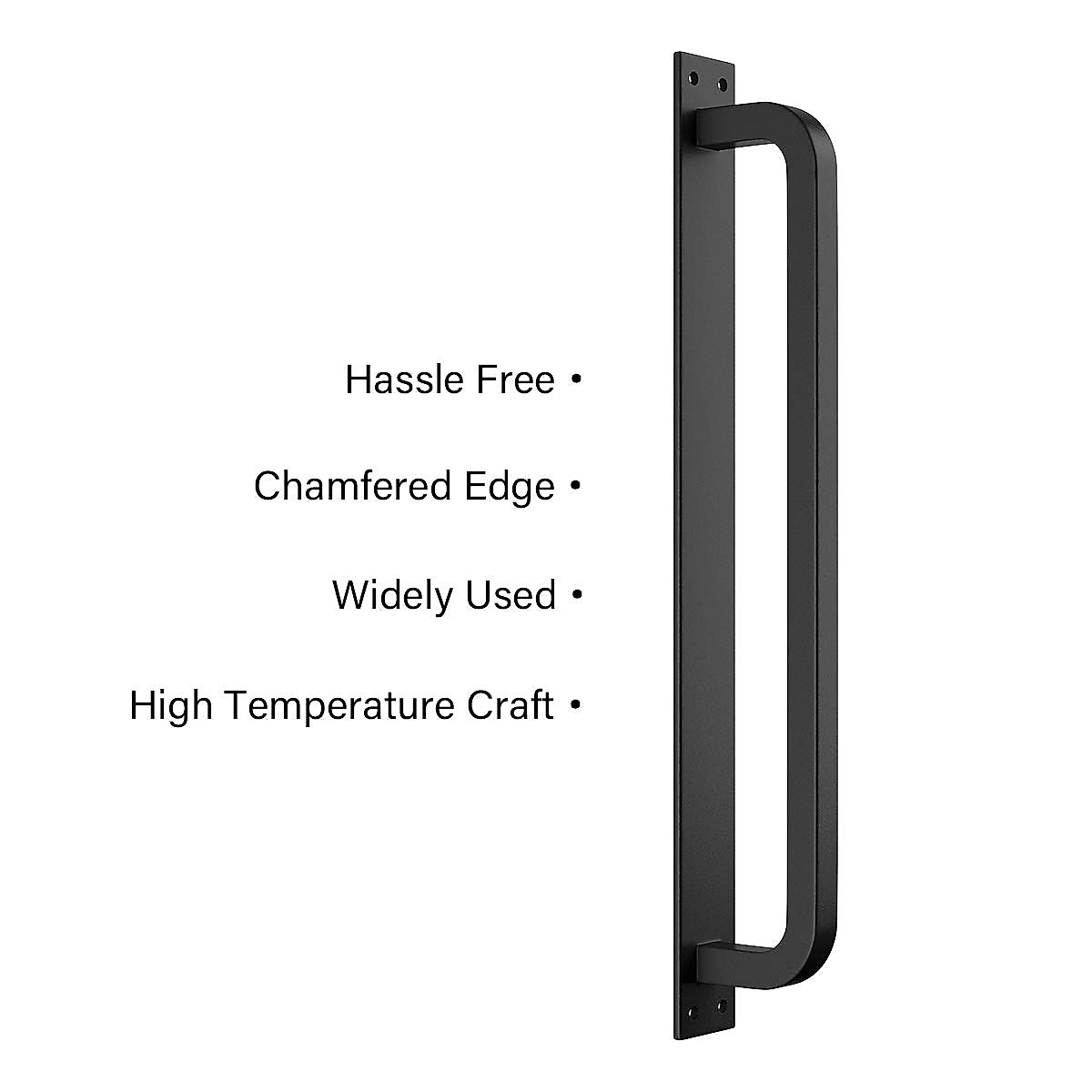 SMARTSTANDARD 12” Antique Rustic Handmade Barn Door Handles, Black Flush Long Base Handle Pull, for Gate, Shed, Garage