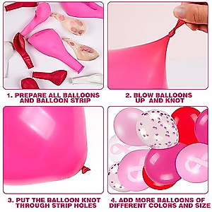 154 Pieces Breast Cancer Awareness Balloons Arch Garland Pink Ribbon Foil Balloons Decorations 18 12 10 5 inch Pink White Confetti Latex Balloons for Women Girls Survivor Campaign Party Supplies