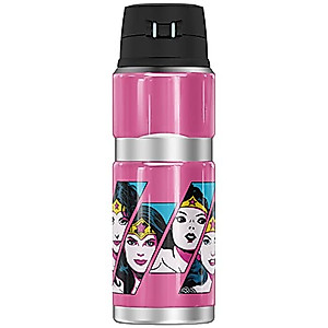 Wonder Woman Through The Ages OFFICIAL Through The Ages THERMOS STAINLESS KING Stainless Steel Drink Bottle, Vacuum insulated & Double Wall, 24oz