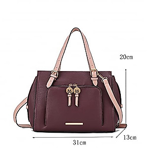 MKF Shoulder Bag for Women – PU Leather Crossbody Satchel Handbag Purse – Lady Fashion Top Handle Pocketbook Mustard-Olive